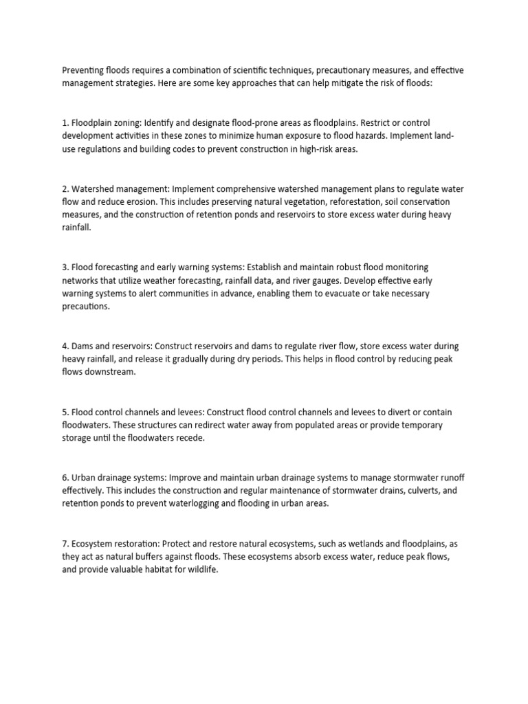 Preventing Floods Requires A Combination of Scientific Techniques | PDF | Flood | Flood Control