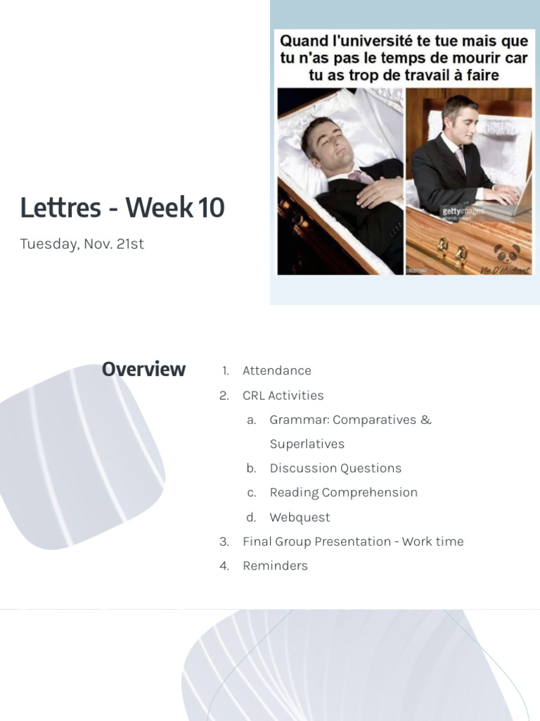 Lettres - Unit 5 (Class) | PDF