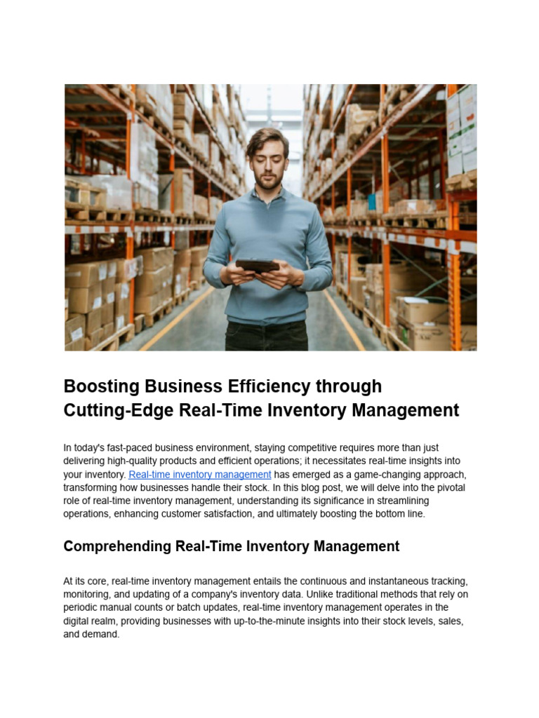 Maximizing Business Efficiency Through Advanced Real-Time Inventory ... Maximizing Business Efficiency Through Advanced Real-Time Inventory ...