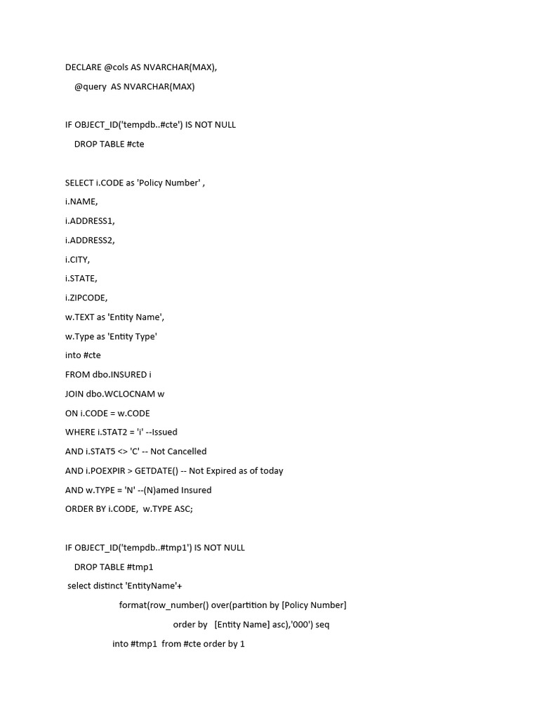 EntityName Pivot Logic - SQL | PDF | Data Serialization Formats | Information Technology