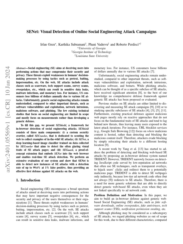SENet Visual Detection of Online Social Engineering Attack Campaigns ...
