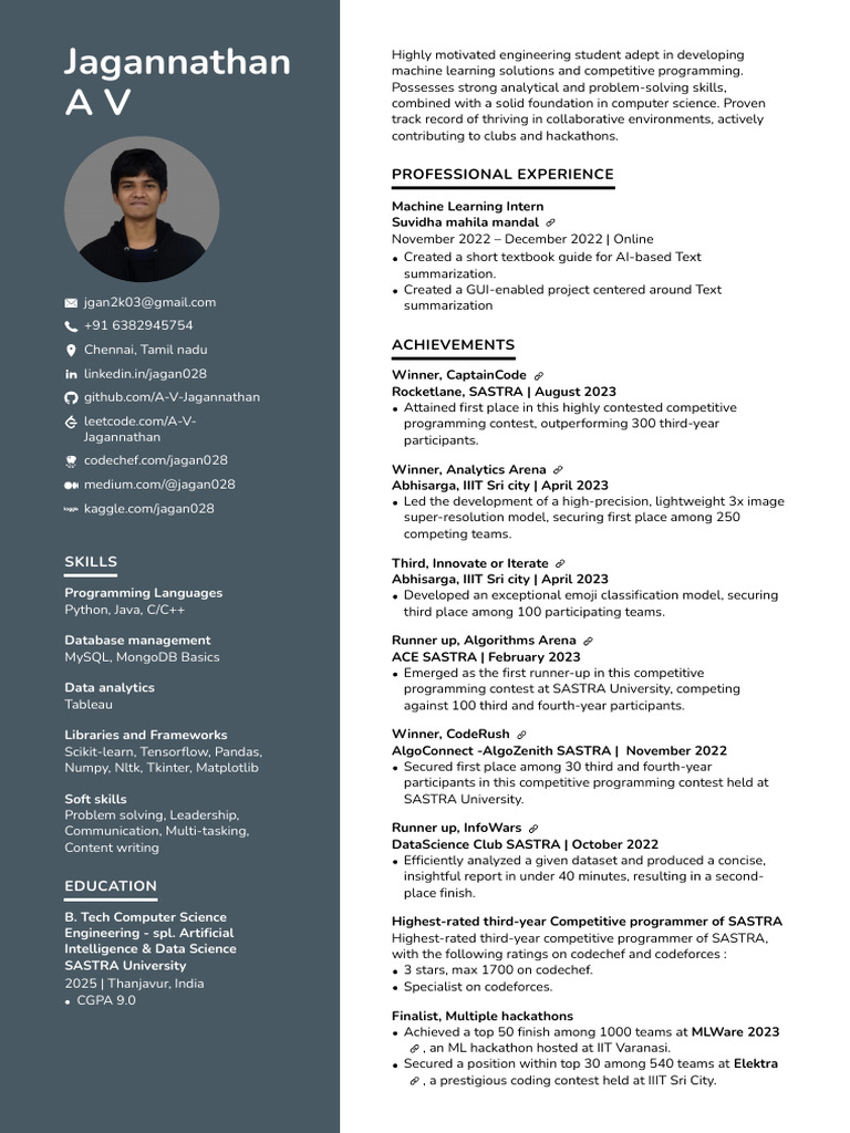 Jagannathan A V FlowCV Resume 20231129 | PDF