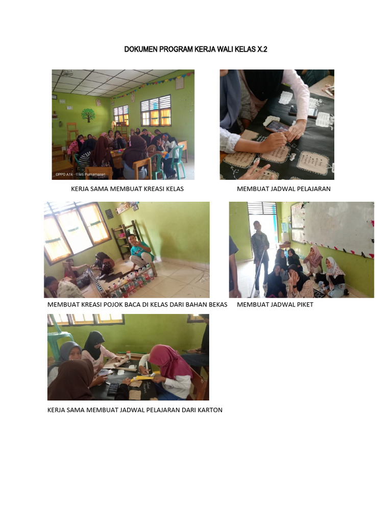 Dokumen Program Kerja Wali Kelas X | PDF