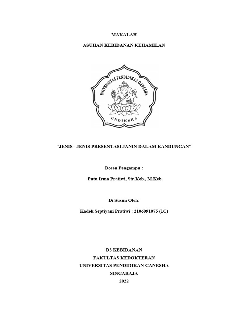 Jenis-jenis Presentasi Janin dalam Kandungan | PDF | Kesehatan Holistik