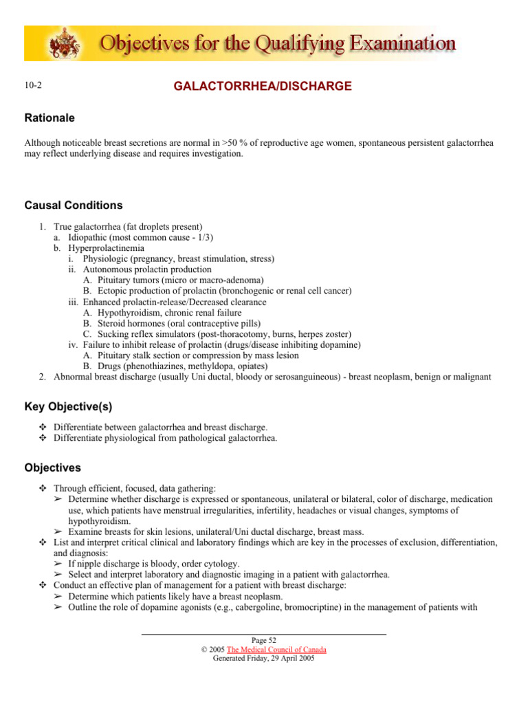 Galactorrhea Discharge PDF | Download Free PDF | Women's Health ...