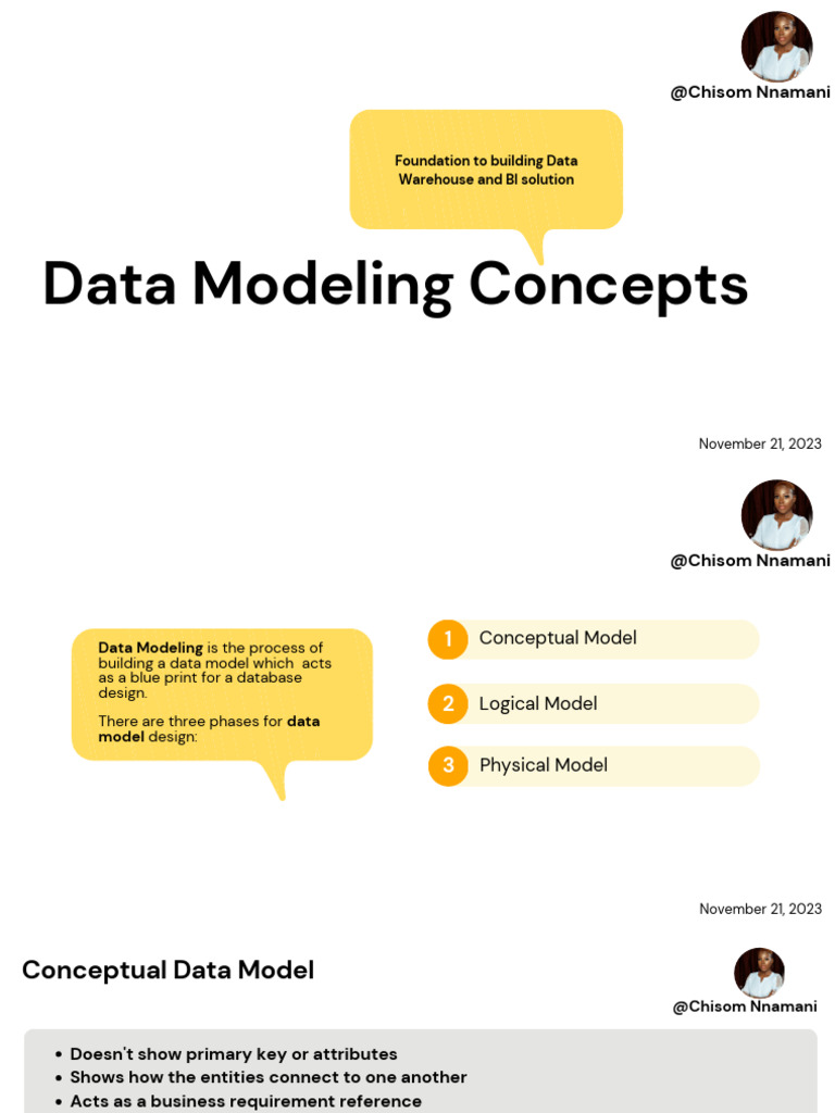 Simplified Overview of The Data Modeling Concepts | PDF