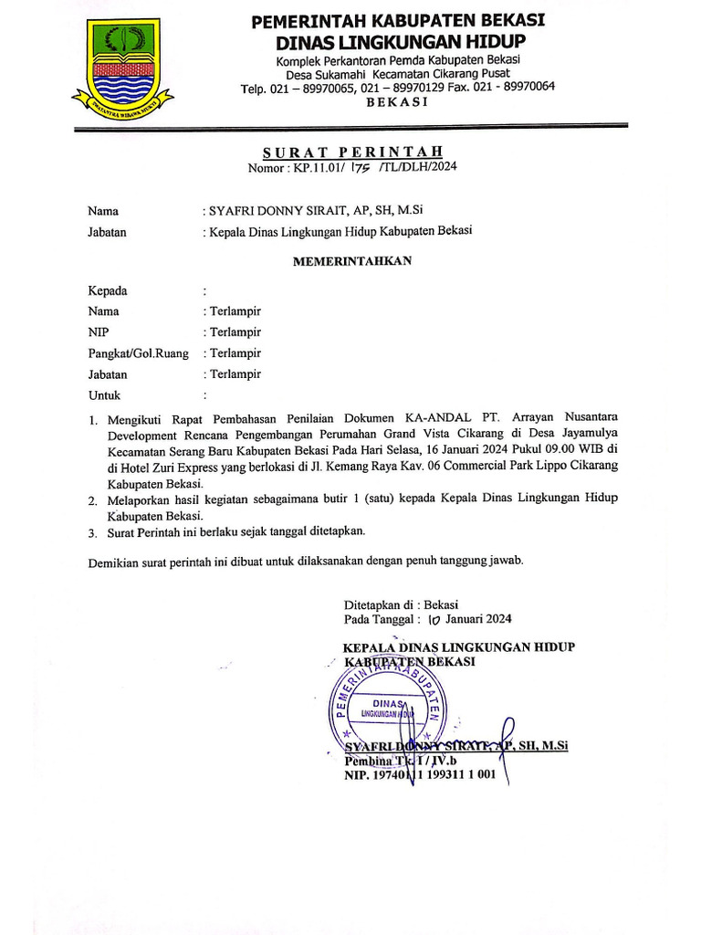 SP PT. Arrayan Nusantara Development Tan | PDF