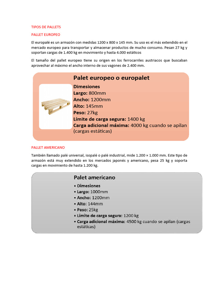 TIPOS DE PALLETS | PDF