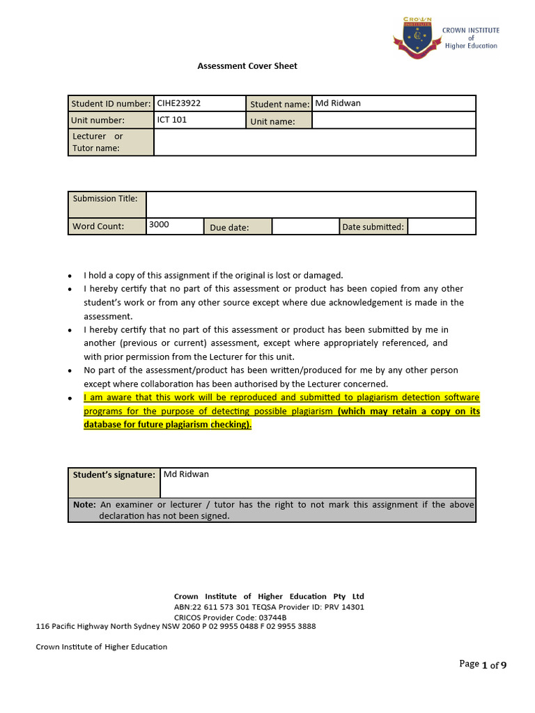 Assesment 2 Ict 101 | PDF