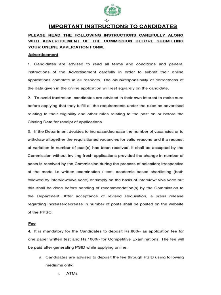 Important Instruction English Version 15-12-2023 | PDF | Identity Document | Multiple Choice