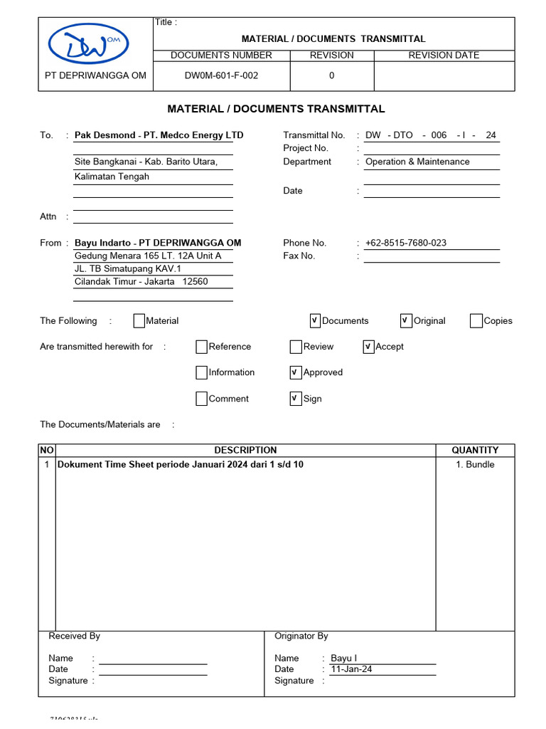 Transmital helper | PDF