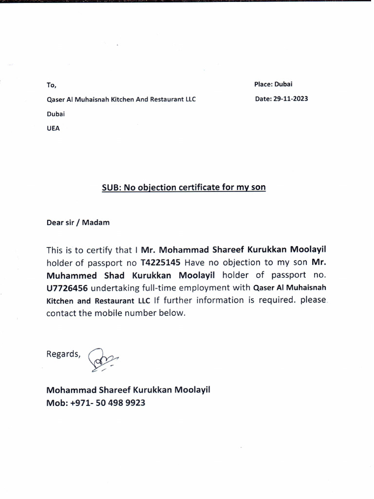 Noc Certificate | PDF