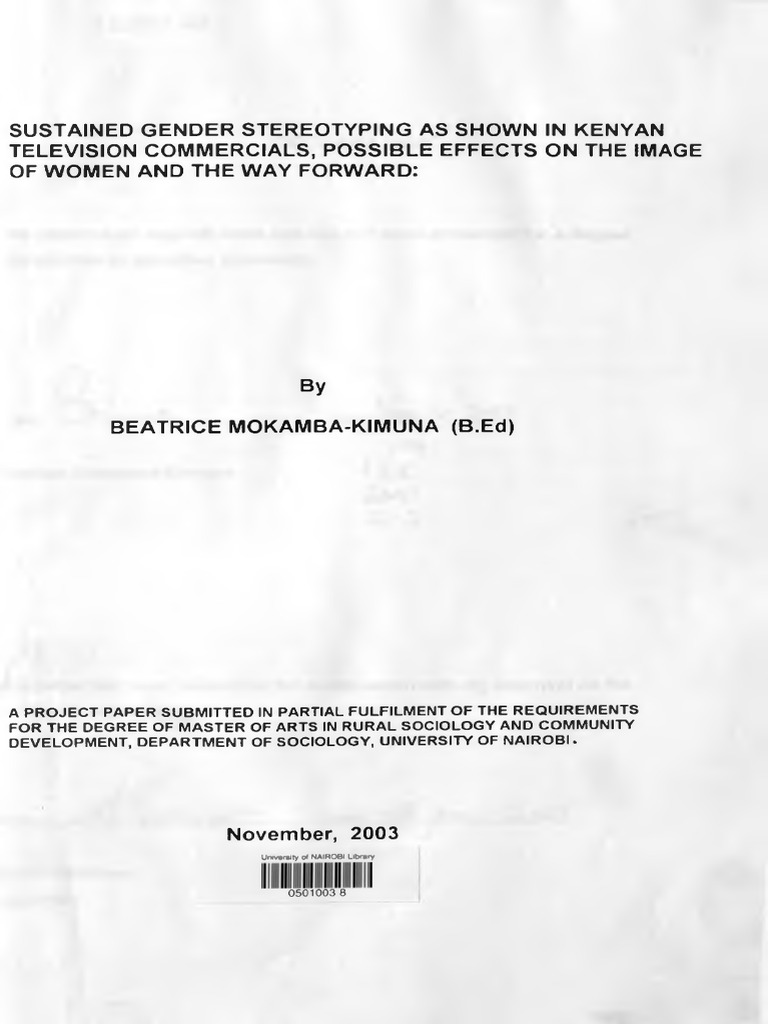 Kimuna - Sustained Gender Stereotyping As Shown in Kenyan Television ...