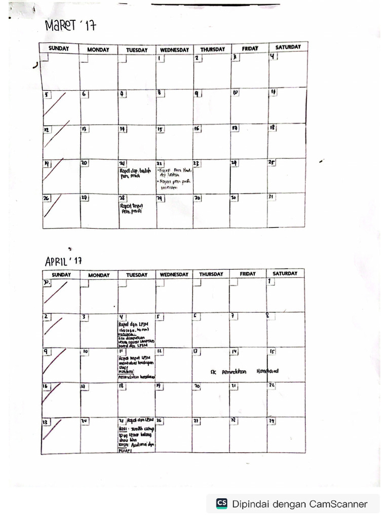 SCAN Table Jadwal Kepengurusan Akreditasi | PDF