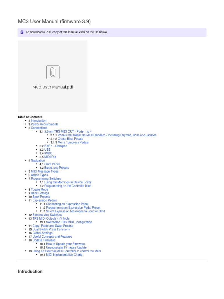 MC3 Manual | PDF | Usb | Switch