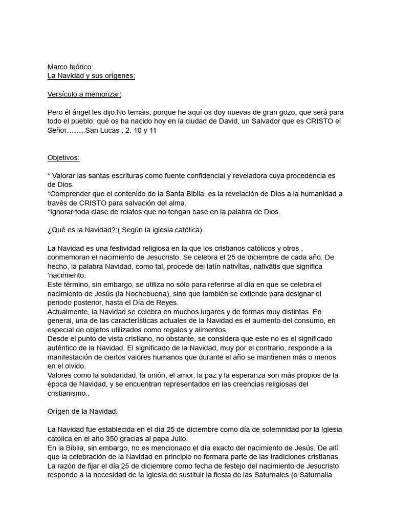 La Navidad Sus Orígenes Pdf Navidad árbol De Navidad