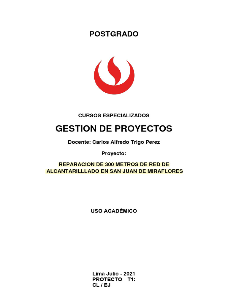 Trabajo de Gestion de Proyectos UPC | PDF | Presupuesto