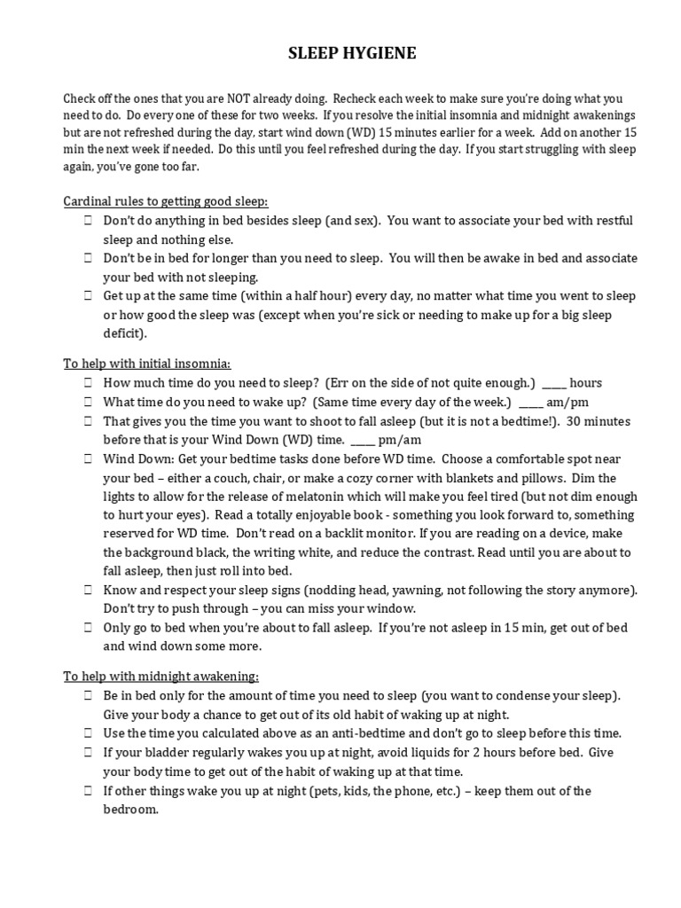 Essential Sleep Hygiene Tips | PDF | Self-Improvement