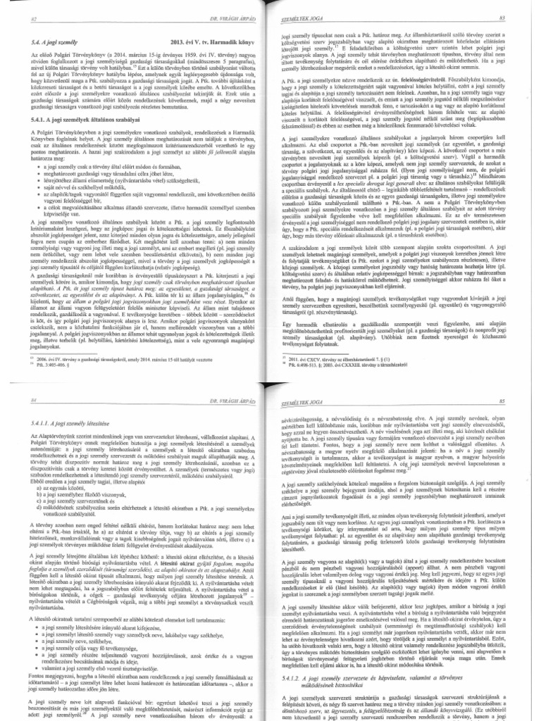 Jogi Szemelyek Joga | PDF