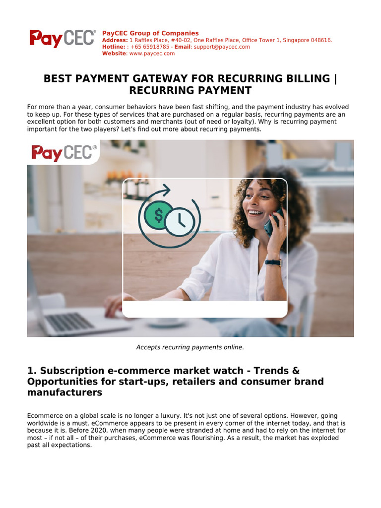 PayCEC Why Is Recurring Payment Important For Businesses and Consumers 18GgNR | PDF | Payments ...