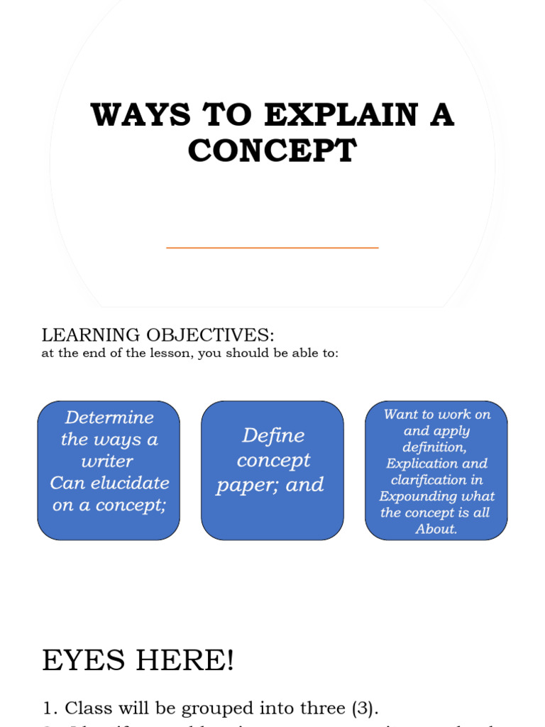 Ways To Explain A Concept | PDF | Concept | Definition