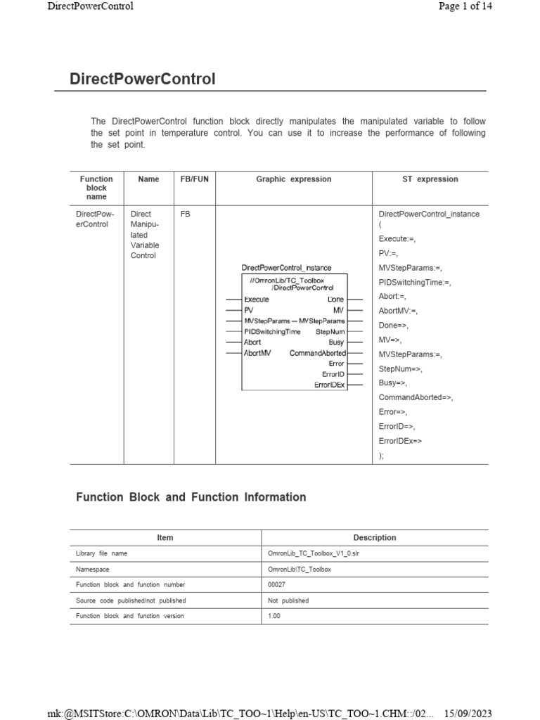 Direct Temperature Control | PDF