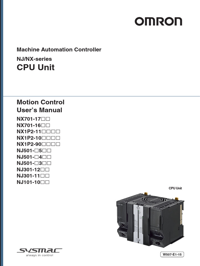 Manuale Motion Control Omron | PDF | Specification (Technical Standard ...