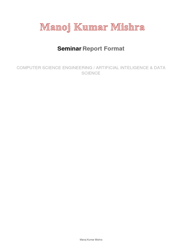 Seminar Report Format Guide | PDF