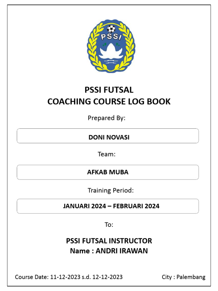 Log Book Futsal Level Nasional (Doni Novasi) | PDF | Defender ...