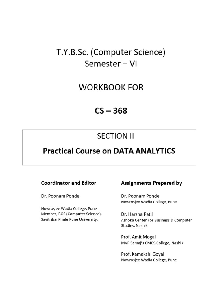 Tybsc Cs368 Data Analytics Labbook | PDF | Regression Analysis | Machine Learning