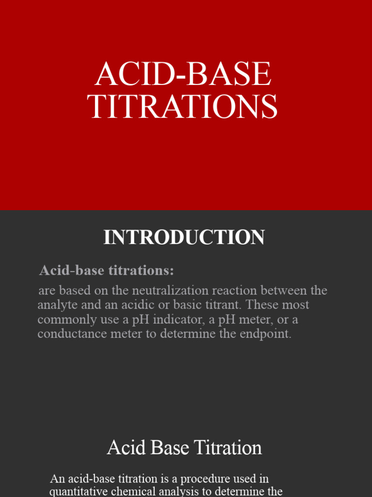 Acid-Base Titrations | PDF