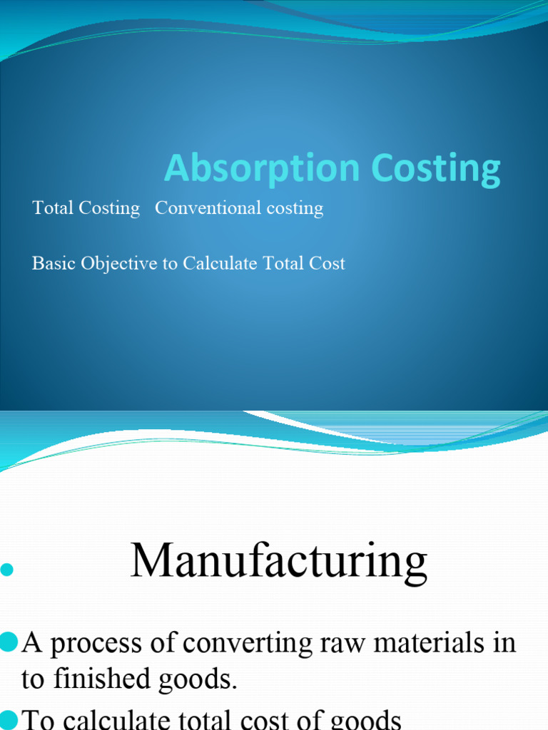 Absorption Costing For Students | PDF | Cost | Depreciation