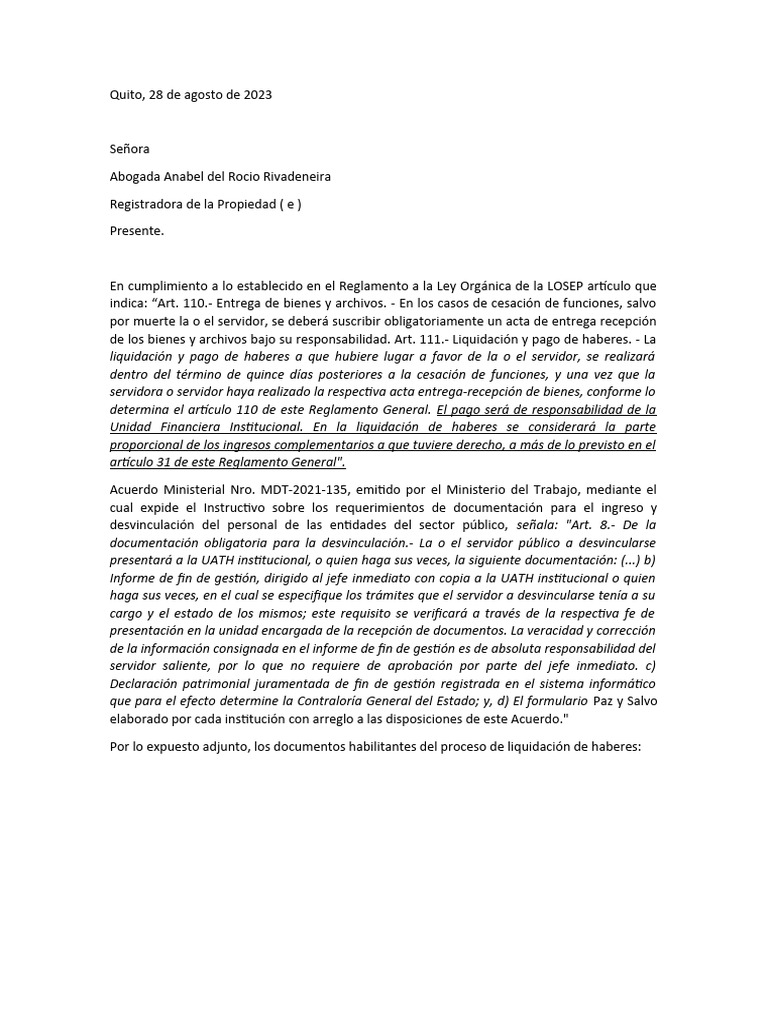 oficio de solicitud | PDF