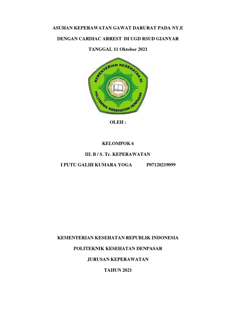 9099 - Asuhan Keperawatan Gawat Darurat Pada Pasien Dengan Cardiac ...