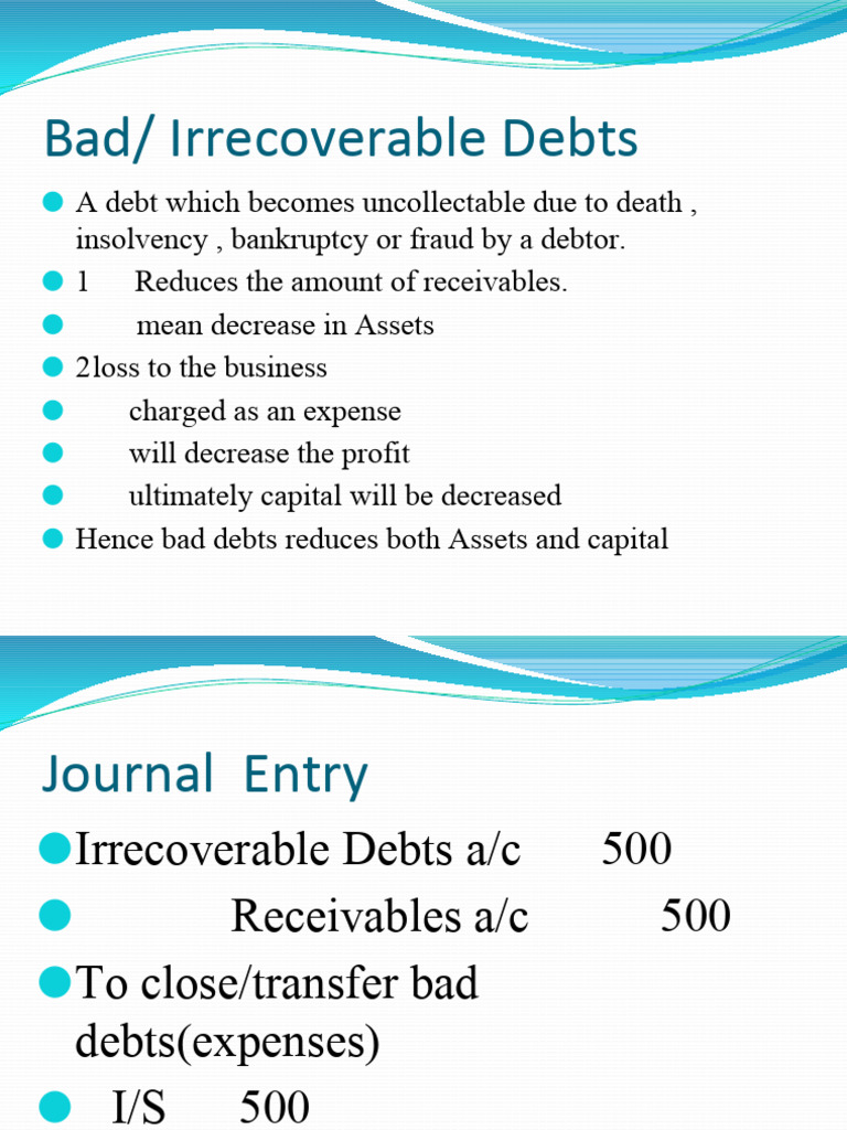 Bad Debts and Provision For Bad Debts | PDF | Bad Debt | Expense