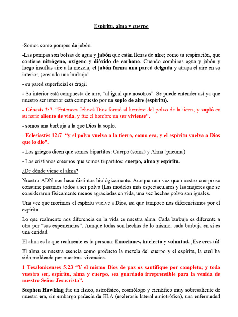 Clase de Verano Espiritu, Alma, Cuerpo-3 | PDF | Atmósfera de tierra ...