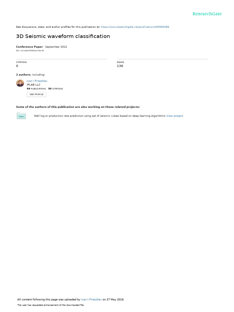 3 DSeismic Waveform Classification | PDF | Statistical Classification | Applied Mathematics
