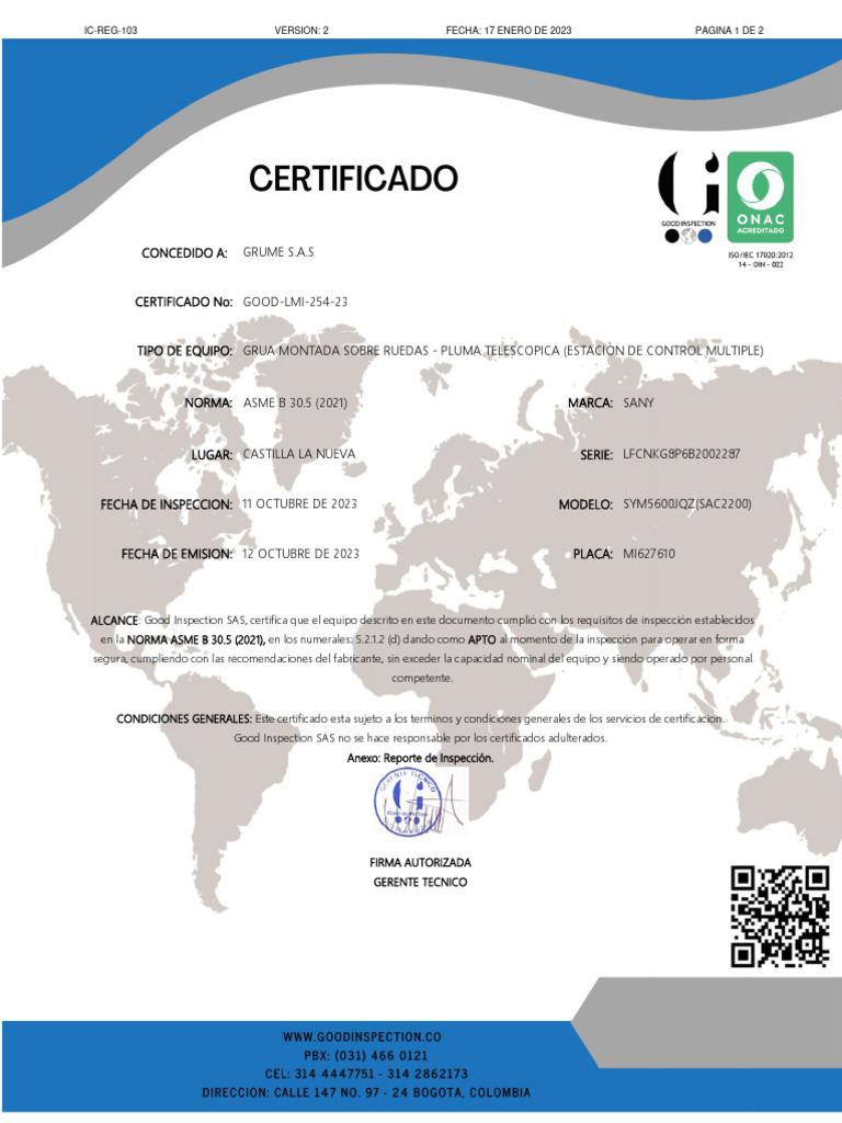 Ic-Reg-103 Certificado Lmi | PDF | Justicia | Crimen y violencia