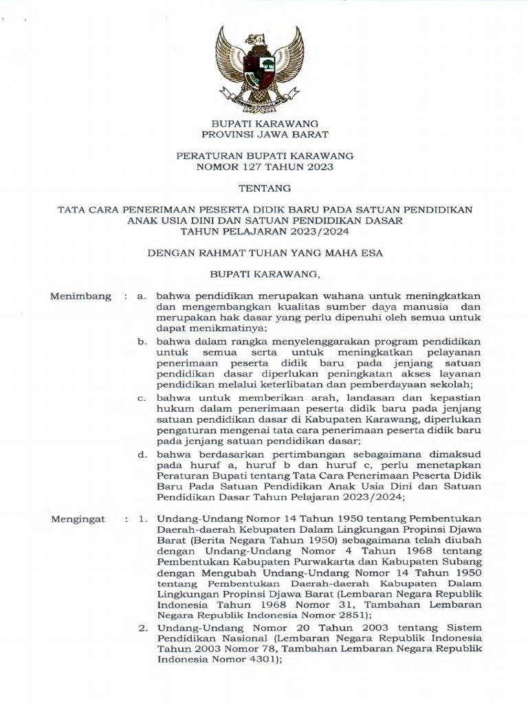 Perbub PPDB 2023 - Sign | PDF