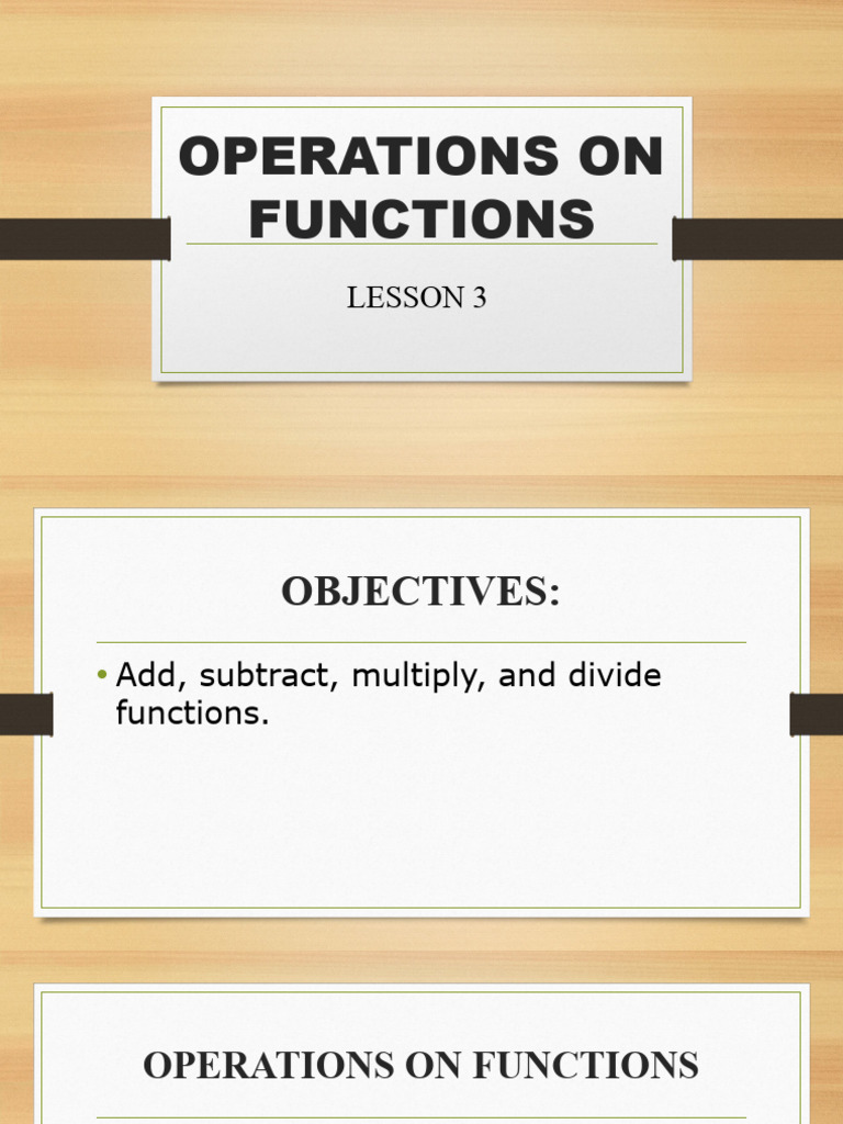 Operations On Functions | PDF | Function (Mathematics) | Multiplication