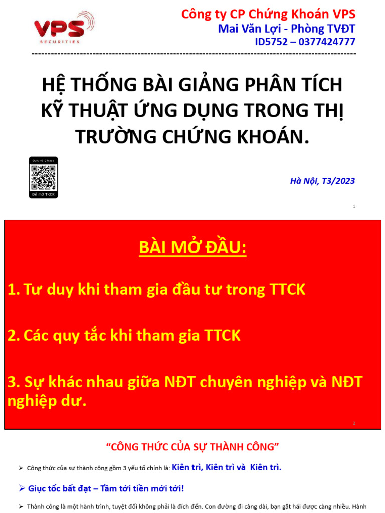 Bài 0. Bài mở đầu Tư duy+các nguyên tắc trong TTCK | PDF