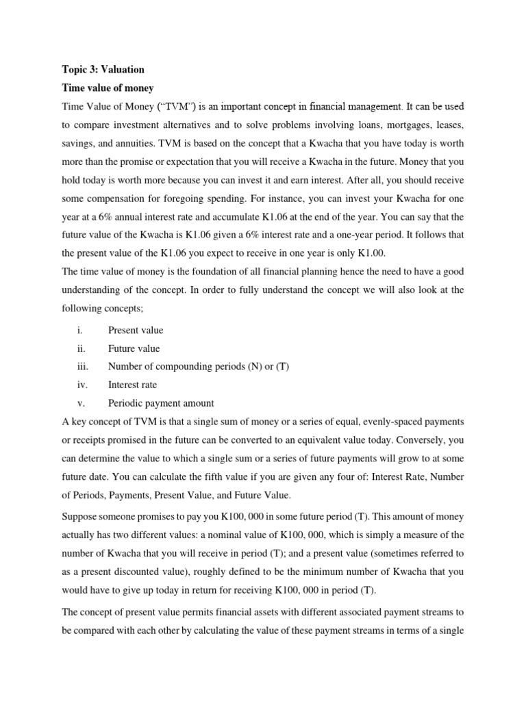Topic 3 Valuation | PDF | Bonds (Finance) | Present Value