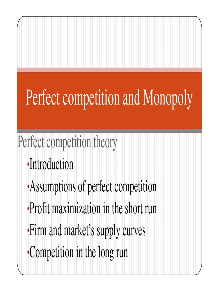 BIE201 Handout05 | PDF | Perfect Competition | Monopoly