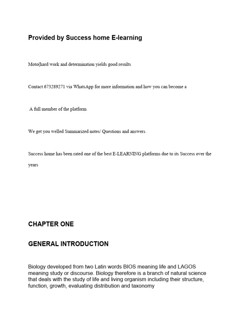Alevel Biology Part 1 by Success Home. | PDF | Taxonomy (Biology) | Scientific Classification