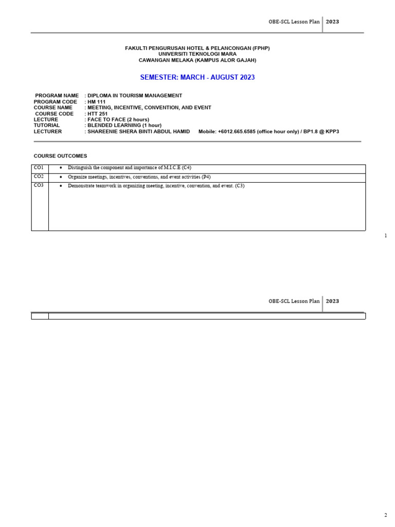 HTT 251 Lesson Plan Mac 2023. | Download Free PDF | Learning ...