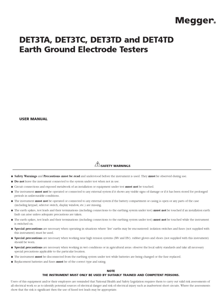 Manual Usuario Megger | PDF | Electrical Engineering | Building Engineering