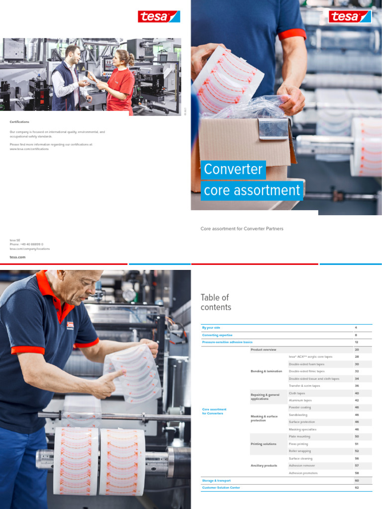 Core Assortment For Converter Partners General | PDF | Adhesion ...