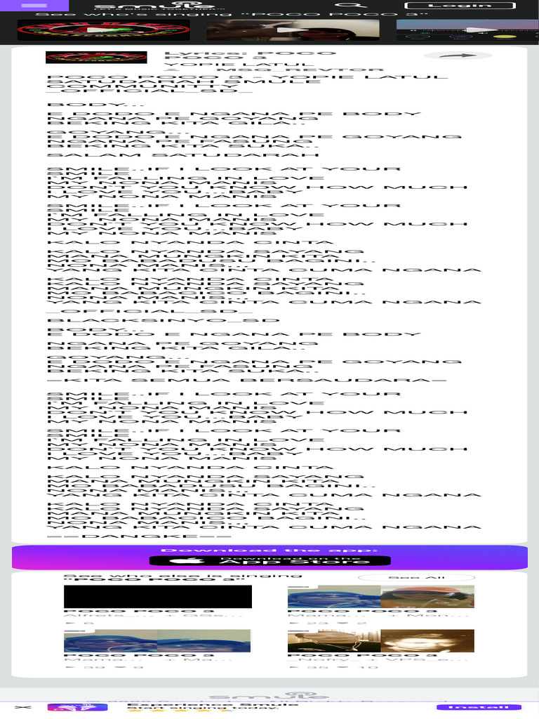 POCO POCO 3 - Song Lyrics and Music by YOPIE LATUL Arranged by MSQ ...