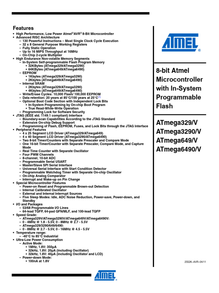 ATMEGA329V ATMELCorporation | PDF | Computer Science | Electronic Design