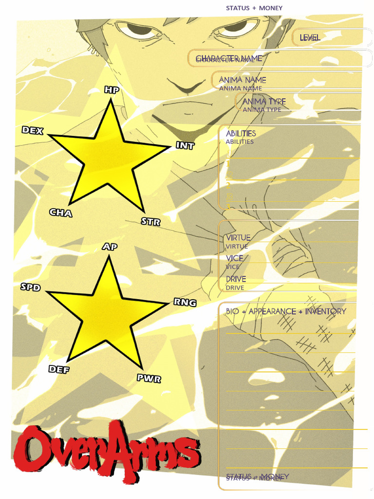 Over Arms Character Sheet | PDF